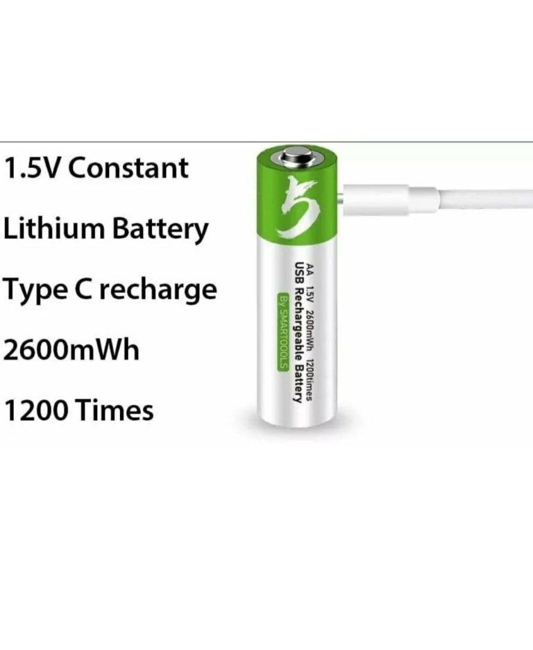 SMARTOOOLS USB Rechargeable AA Batteries, 1.5V 2600mAh, USB Type-C ...